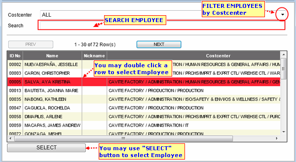 Lookup for Employee